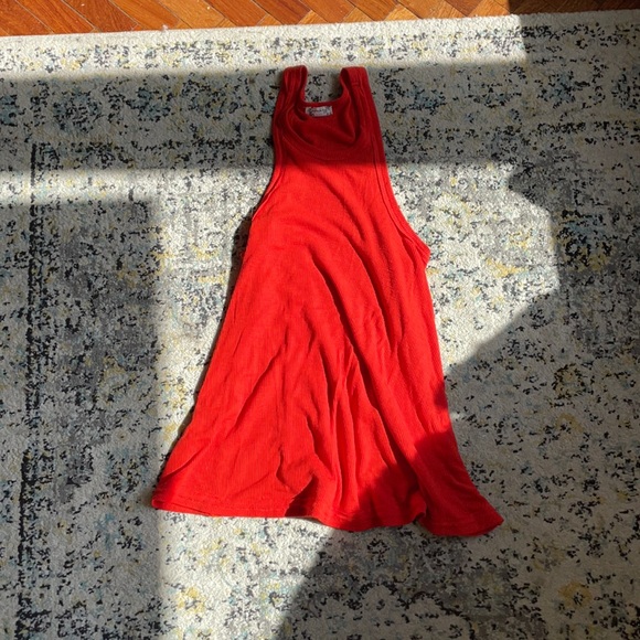 Free People | Tops | Red Ribbed Tank | Poshmark